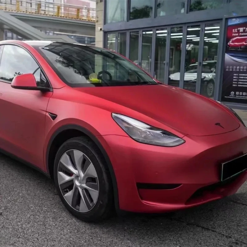 3M Matte Chrome Red Vinyl Wrap - Durable Car Stickers