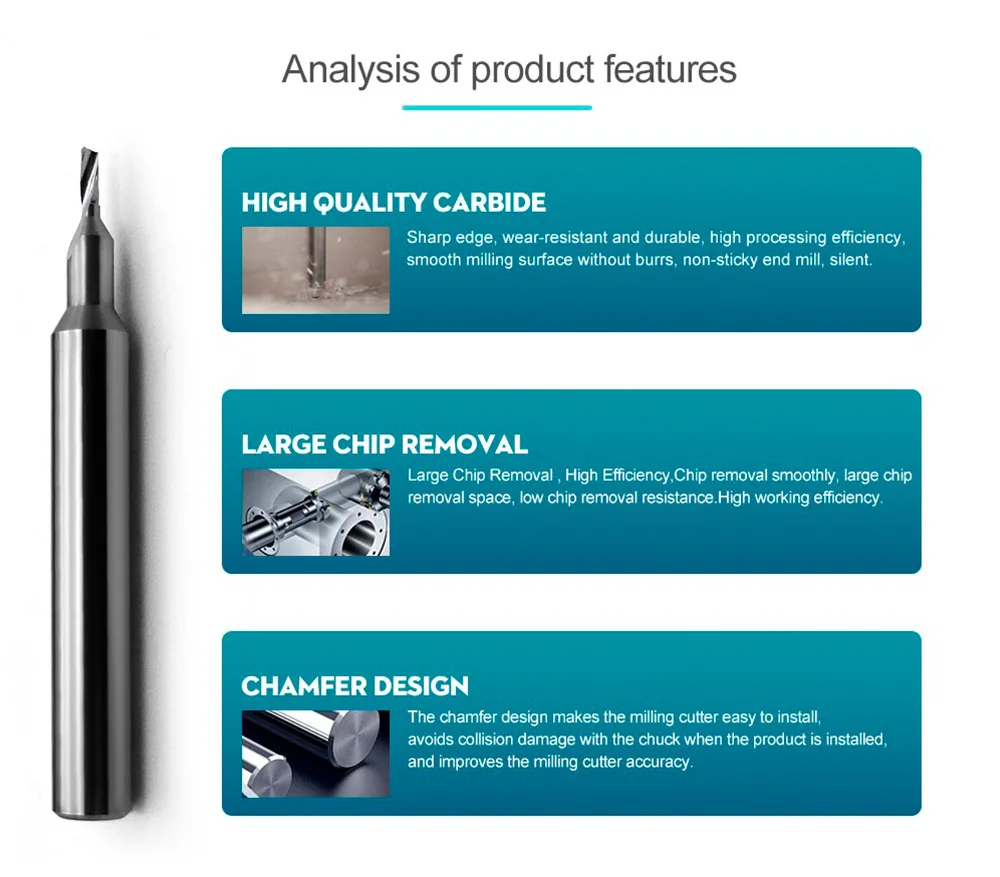 Milling Cutter 6mm Shank 1flute End Mill Carbide End Mill Cnc Router ...