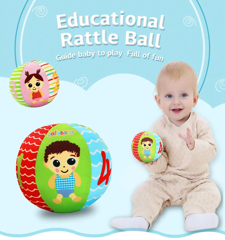 Jollybaby Custom Stuffed Plush Ring Bell Ball Toy for Kids