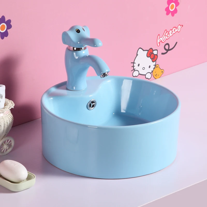Modern Design Small Size Color Ceramic Hand Basin For Children Oval ...