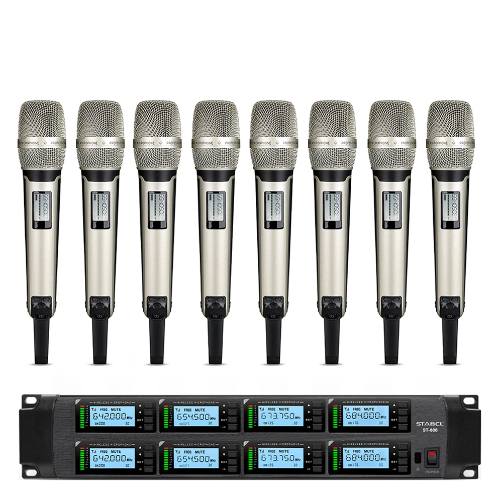 St-808 Professional Uhf Wireless Microphone 8 Channel Handheld Cordless ...
