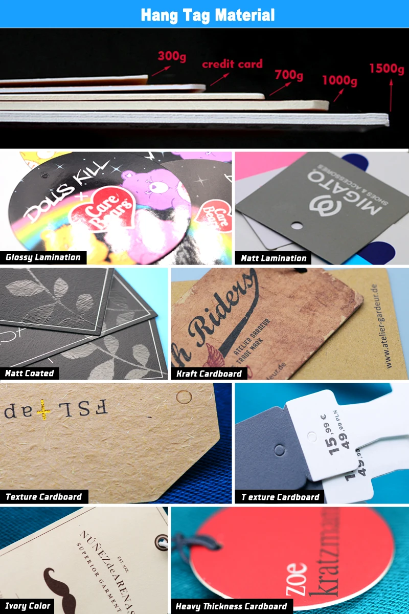 Custom Recycled Labels Clothes Hang Tag Paper Emboss Swing Tags For ...