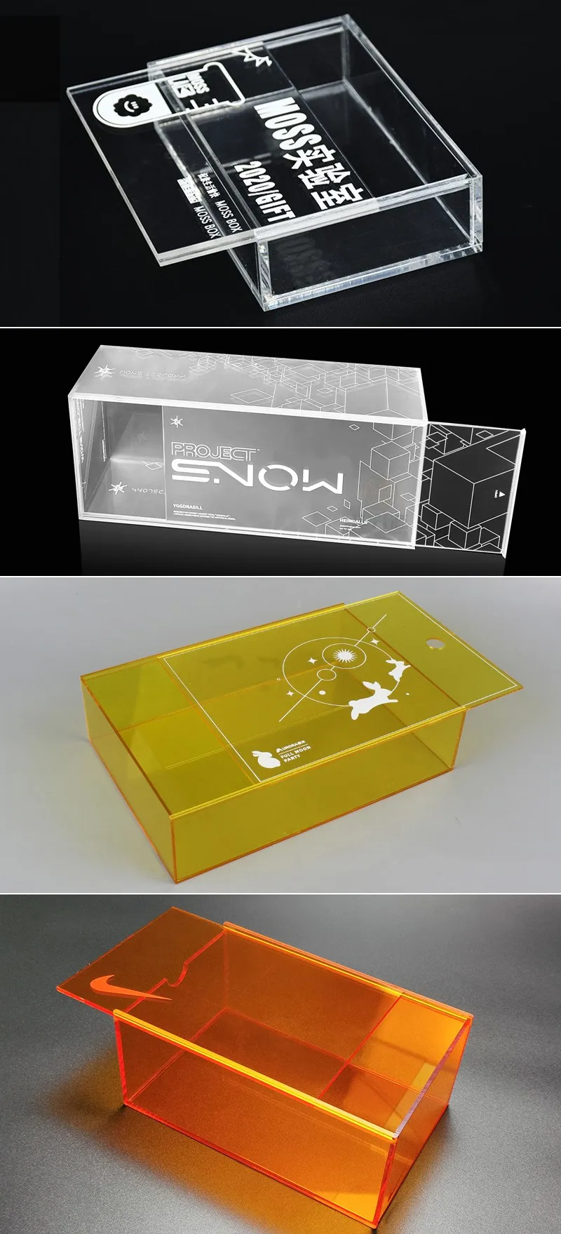 Acrylic Box with Sliding Lid - Custom Transparent Storage