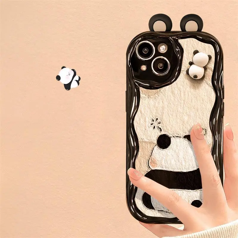 Cute Panda Doll Design Silicone Mobile Phone Cover Case