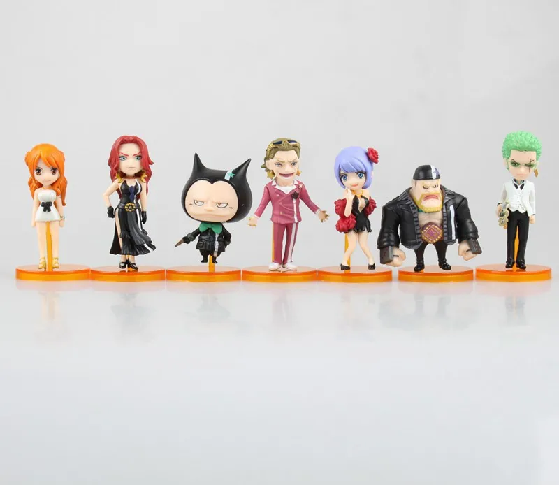 7pc/set 6-8cm Luffy Zoro Sanji Nami Cartoon Figure Cute Wcf Egg Box Pvc ...
