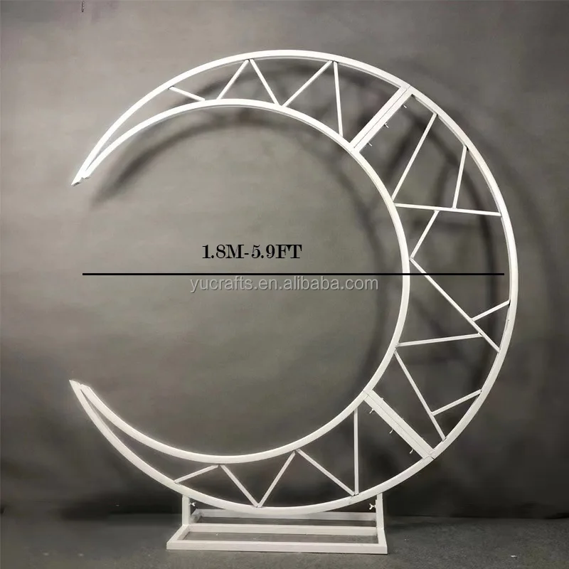 Big Metal Half Moon Arch Frame Wedding Floral Moon Arch Backdrop Stand ...