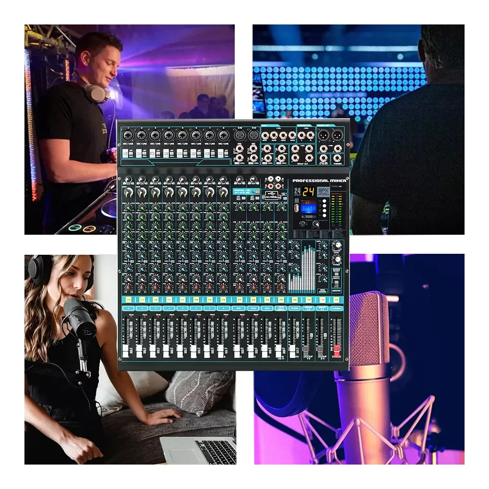 MX16 Audio Mixer with Phantom Power - Ideal for DJ Streaming