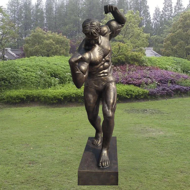 Custom Bronze Fitness Art Muscle Man Statue - High Quality