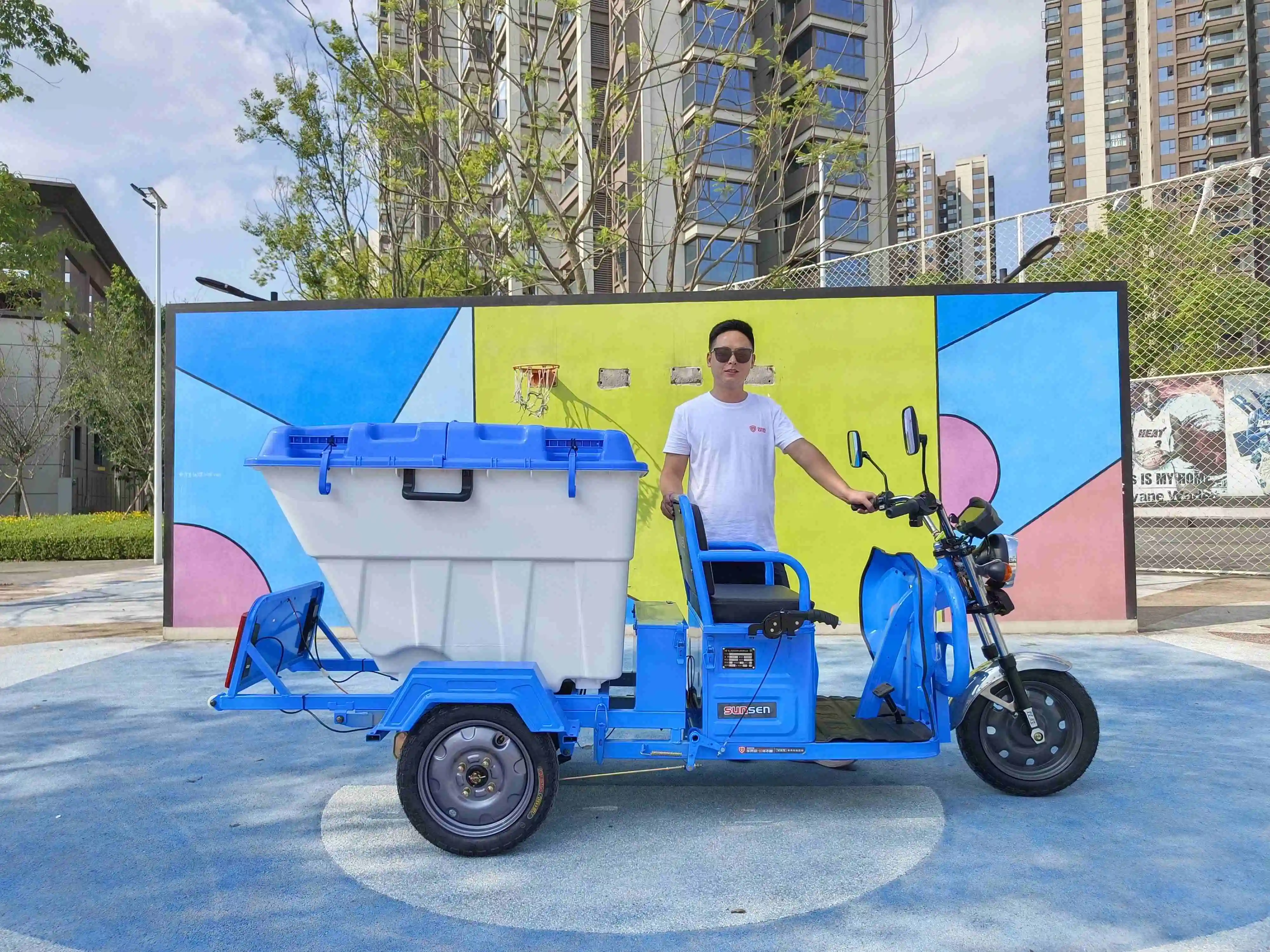Sunsen Custom 60V Electric Sanitation Tricycle Long Endurance Open ...