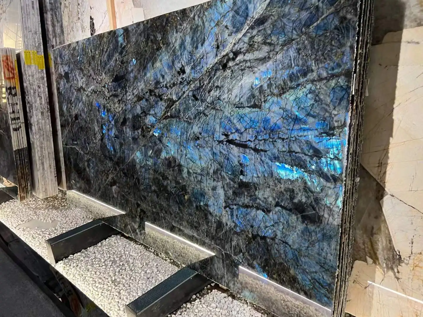 Natural Granite Flooring Tiles - Lemurian Labradorite Blue
