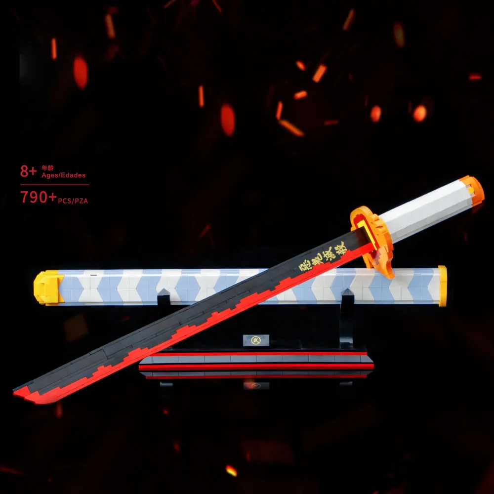 Hot Diy Plastic Anime Swords Creative Moc Demon Samurai Slayer Sword ...
