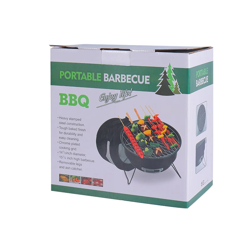 Round Portable Charcoal BBQ Grill - Perfect for Outdoor Cooking