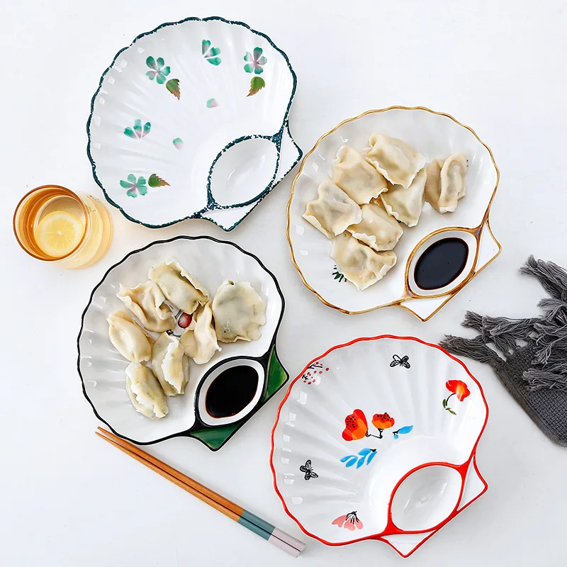 Plates Plate Dumpling Ceramic Dish Porcelain Dinner Wheat Straw Cooking ...