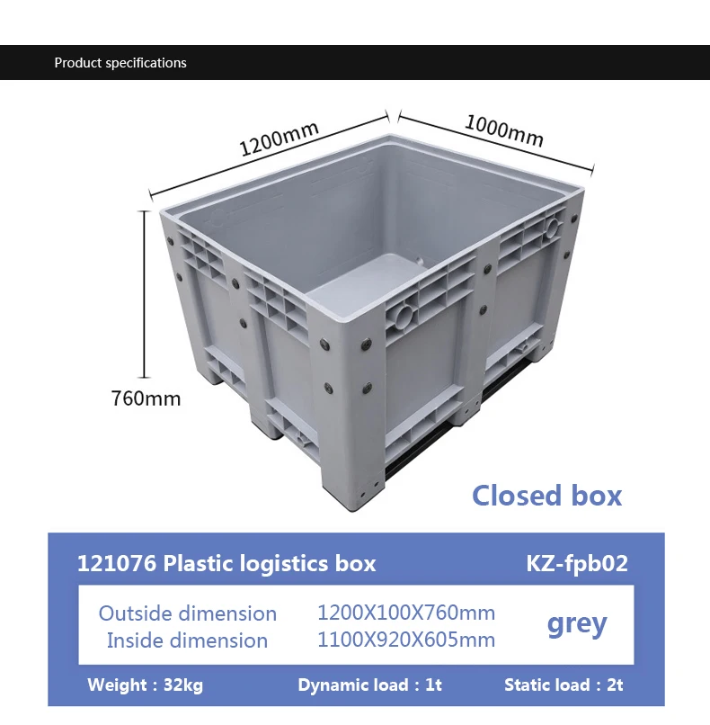 Large Volume Plastic Pallet Container Storage Crate For Transportation ...