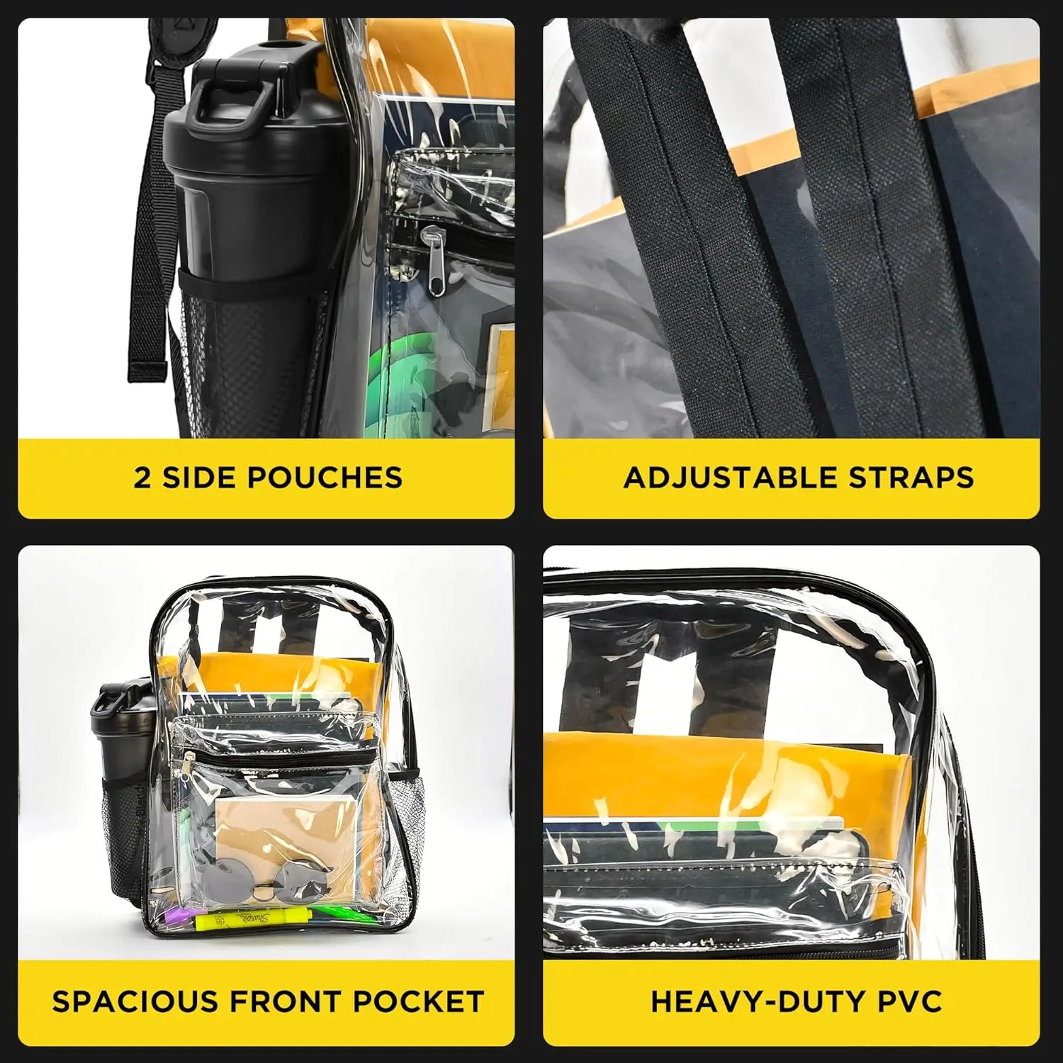 Clear Bag Stadium Approved - Transparent Backpack For Sports Event And ...