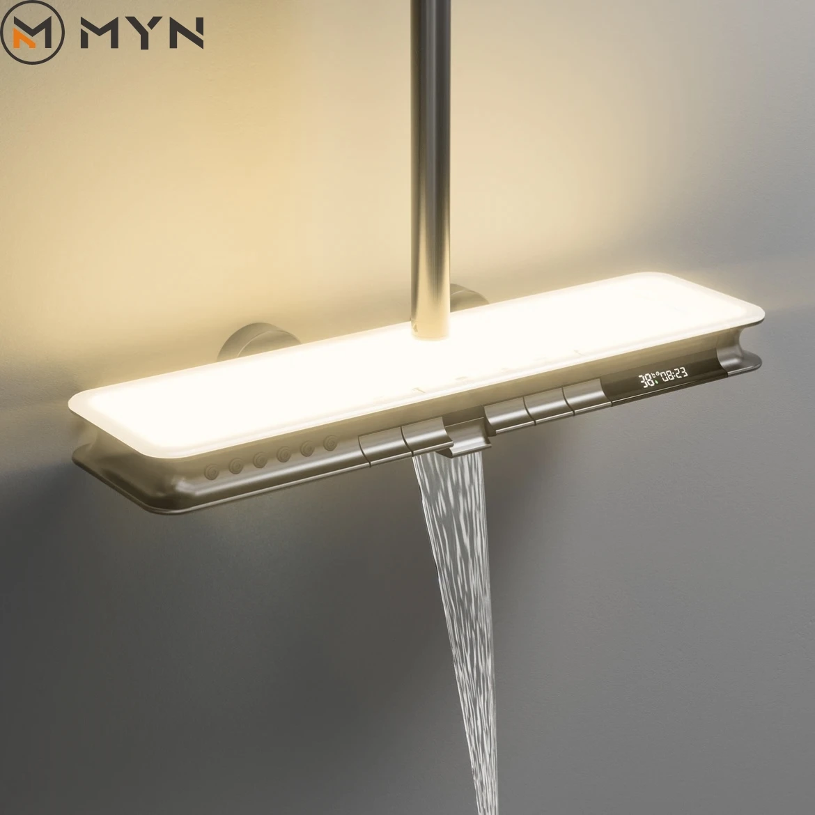Wall Mounted Brass Waterfall Shower Set with 6 Function Massage ...