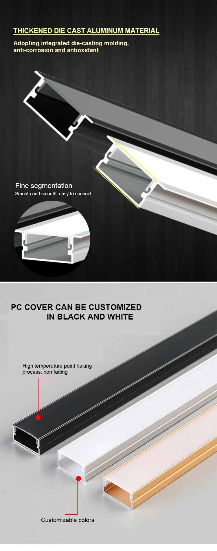 DGLUX U-Shaped Groove Exposed Shell Channel LED Strip Lighting