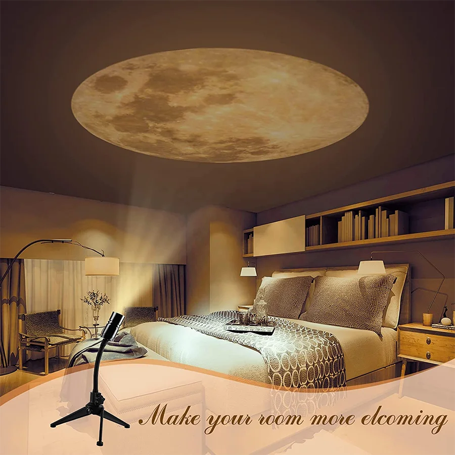 2 In 1 Earth Moon Projection Led Lamp 360 Rotatable USB Starry Sky ...