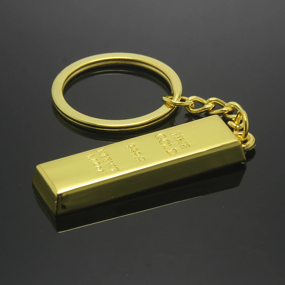 Gold Plated Bullion Bar Key Ring - Perfect Gift or Souvenir