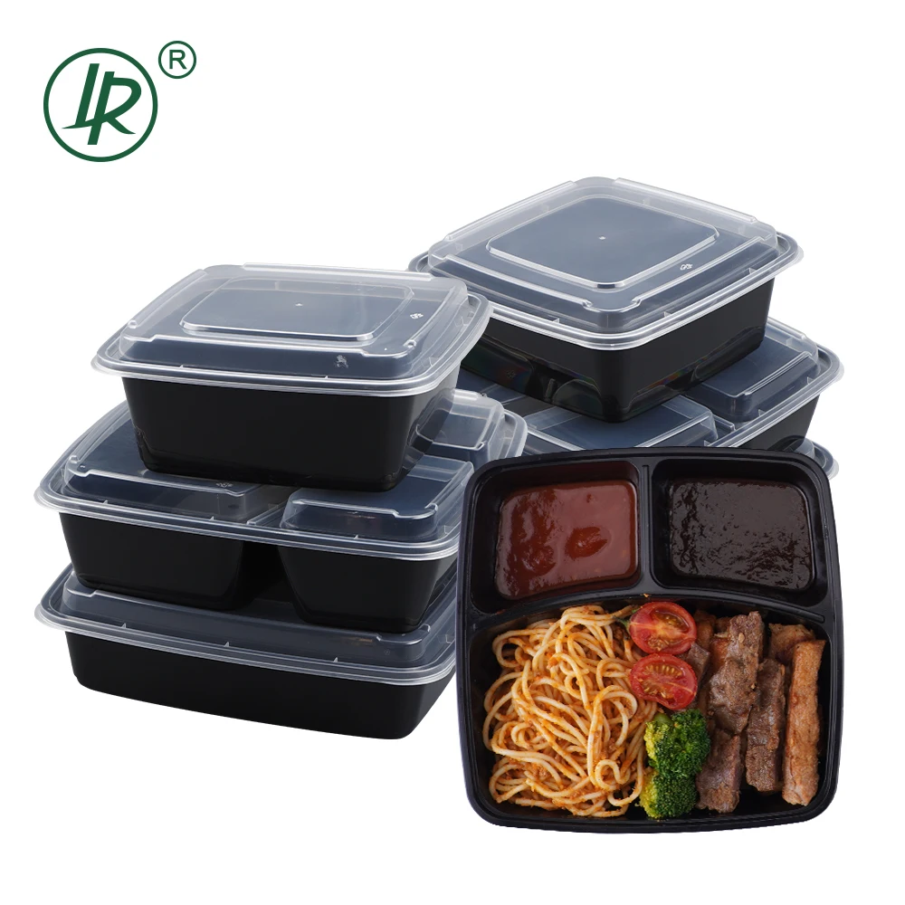 36OZ 48OZ Black Disposable Takeout Containers for Meal Prep