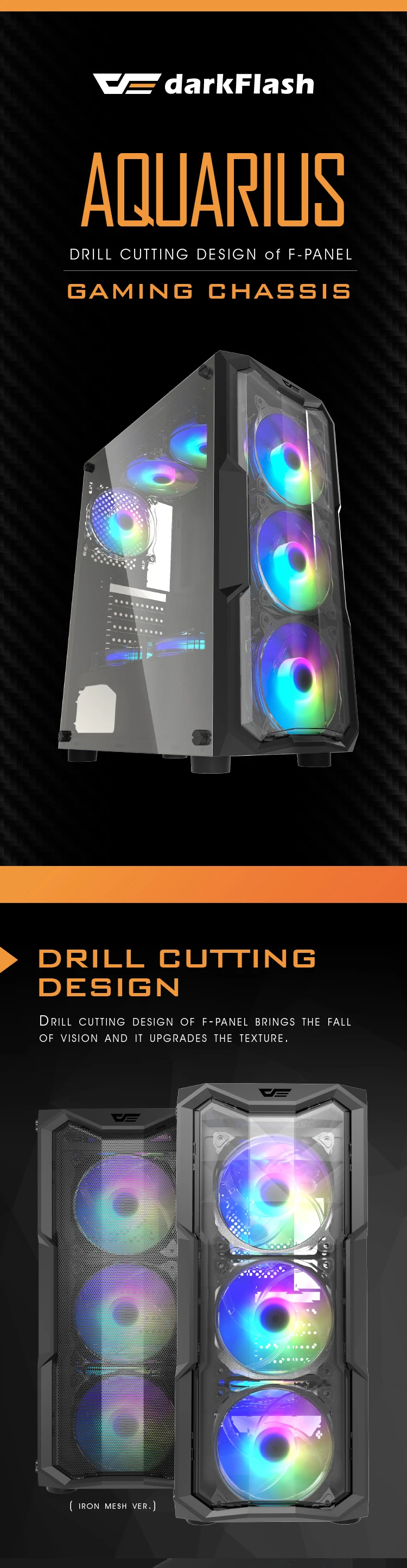 Darkflash Aquarius Tempered Glass Wholesale Atx Tower Office Case ...