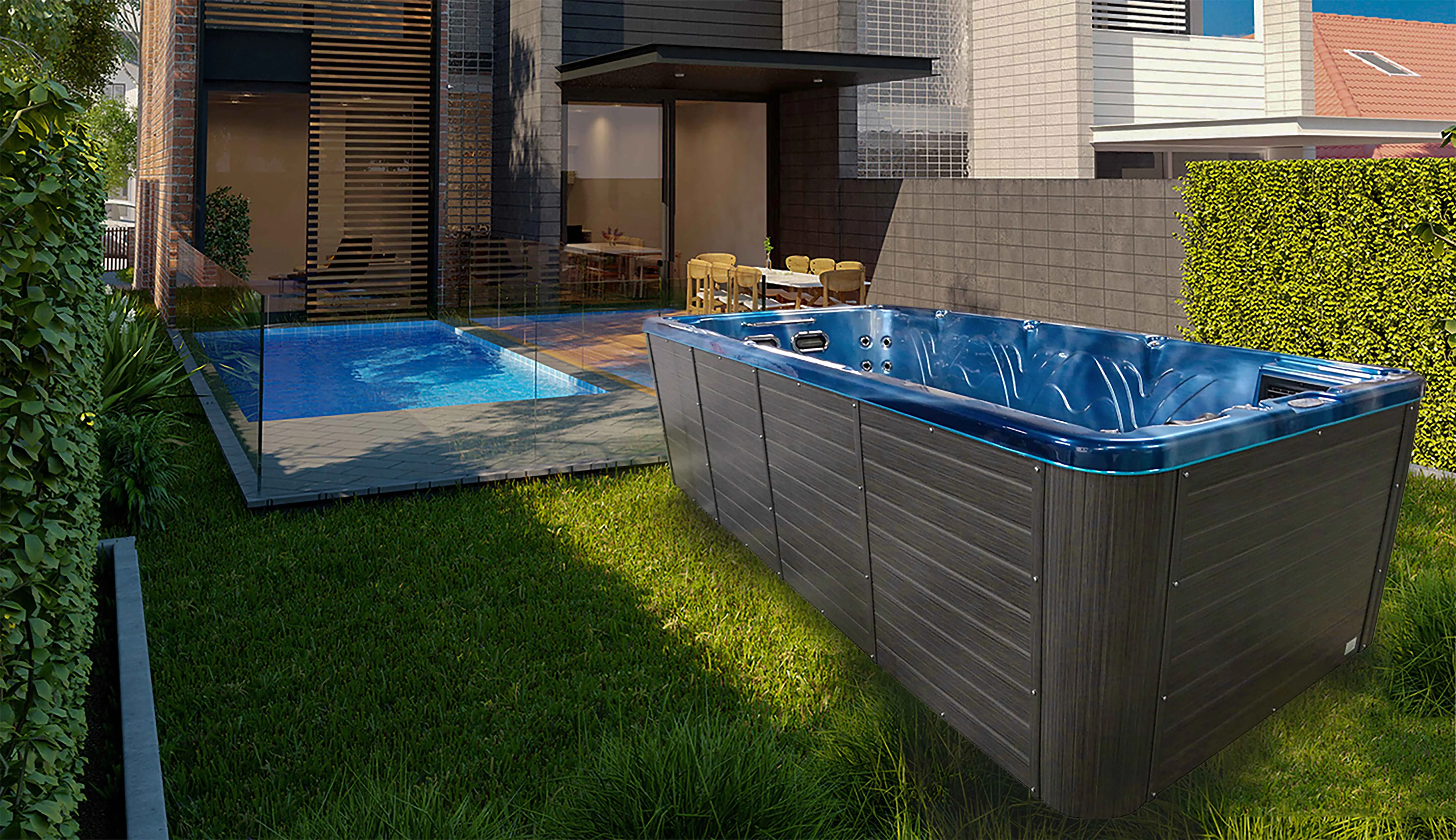 Luxury Dual-Zone Swim Spa Pool Whirlpool Spa Outdoor Swim