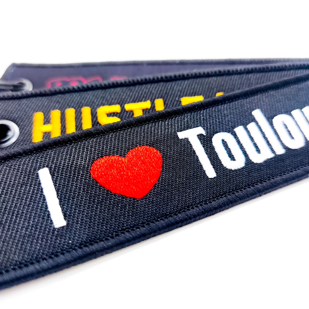 Customized Nylon Webbing Double-sided Logo Wristband Keychain - Buy ...