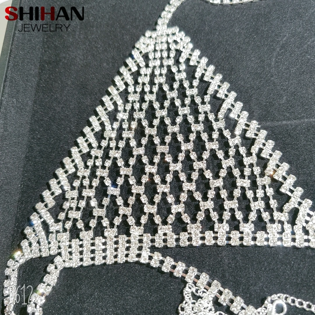 Sexy Bra And Thong For Women Underwear Set Rhinestone Hollow Body ...