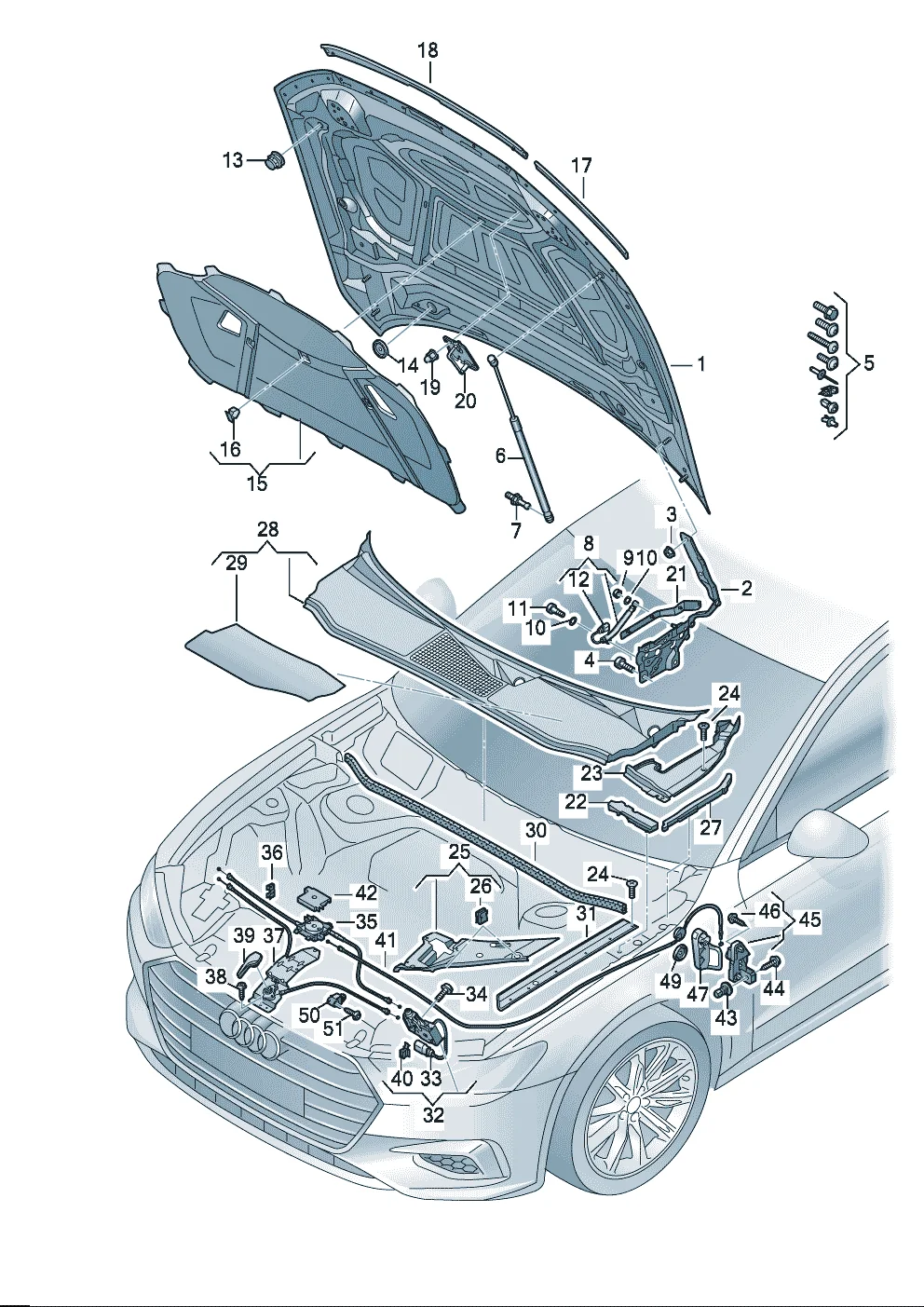 4N0823823 Pedestrian Protection Device for Audi A8 D5