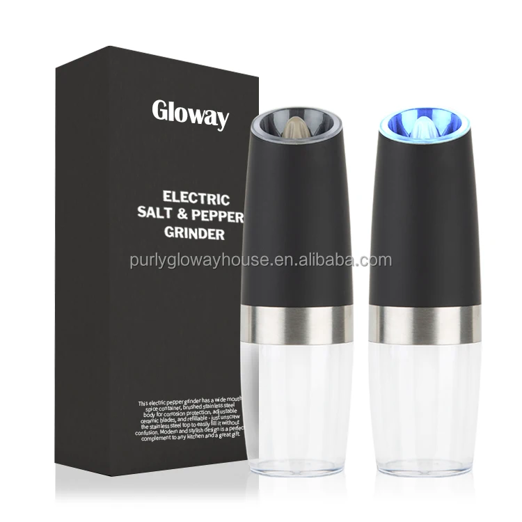 Gloway LED Blue Light Electric Pepper Mill - Adjustable & Sustainable