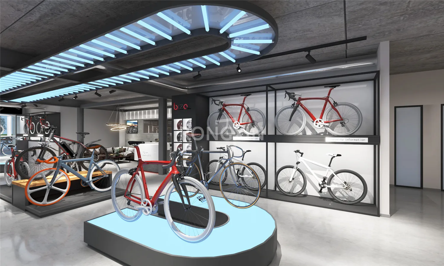 Bike Retail Shop Display Showcase Design Commercial Fashion Sport ...