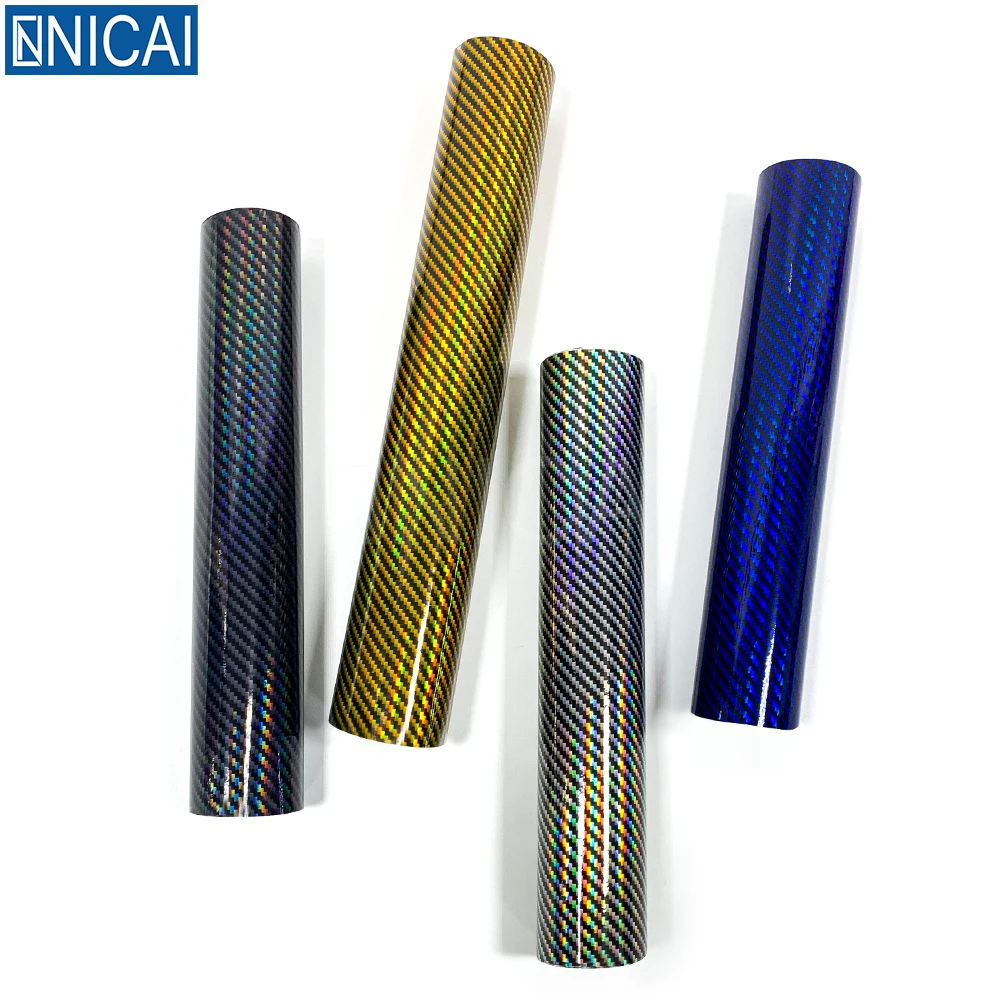 Nicai Laser Carbon Fiber Chrome Film 2d Silver Black Fabric Vinyl For ...