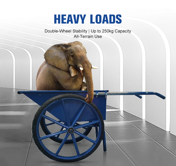 Heavy Duty Two-Wheel Construction Wheelbarrow Human Powered Engineering ...