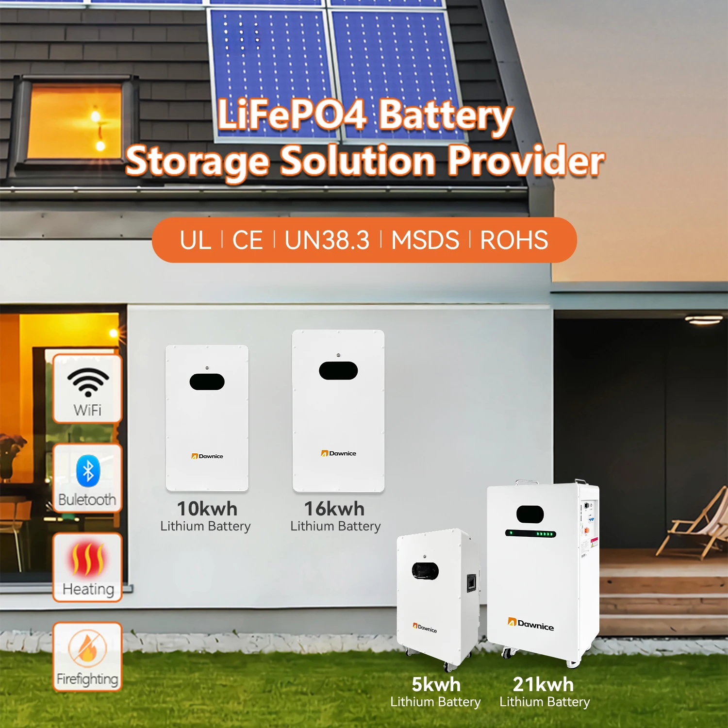 Home Energy Storage Lithium Ion Batteries Lifepo4 Battery 51.2V 100AH ...