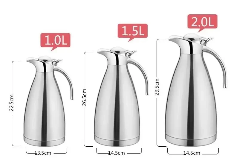 Hot Water Thermal Flask Jug Stainless Steel Insulated Water Jug Coffee ...
