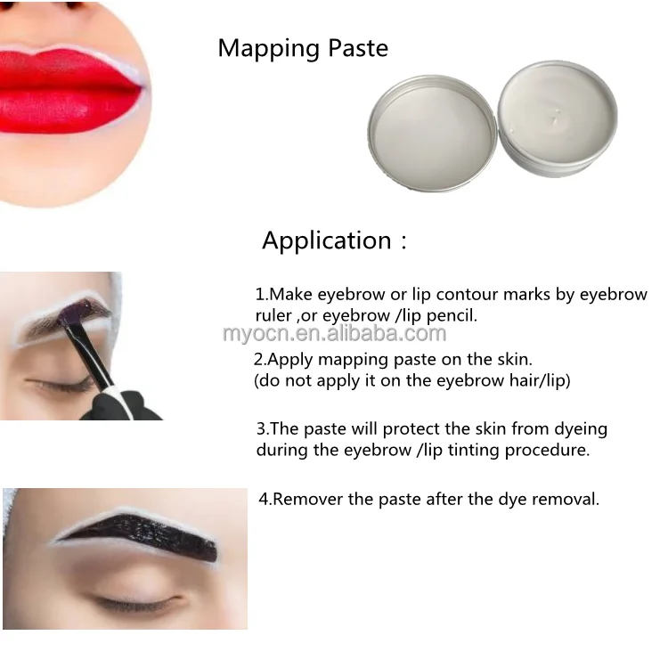 Pmu Supplies Custom Lip Tattoo Mapping Cream White Brow Paste Eyebrow - Buy White Brow Paste ...