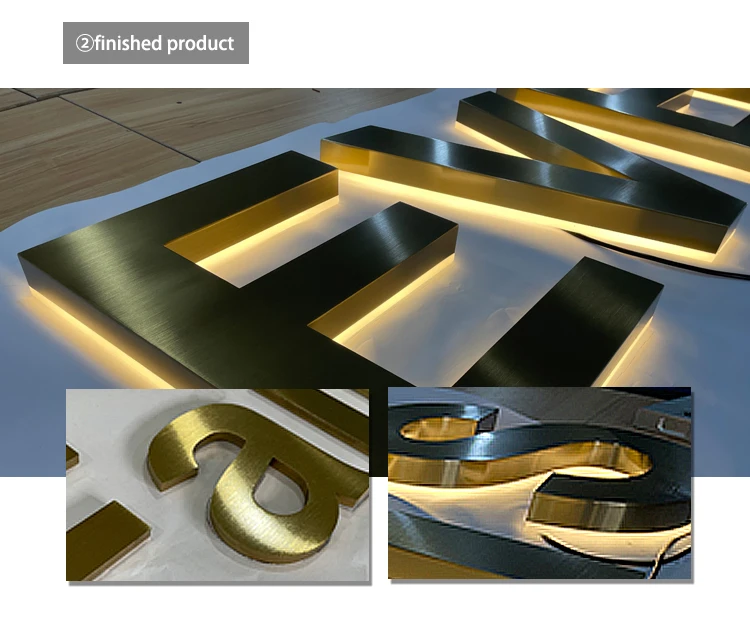 Logo Wall Sign Metal 3d Stainless Steel Led Backlit Letter Signboard Office Sign Wall 3d Signage ...