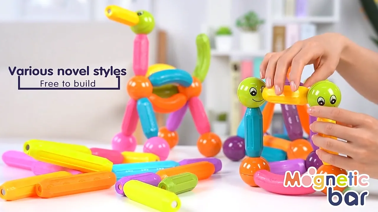 Magnetic Sticks Building Block 64pcs Set Magnetic Rods Building Sticks ...