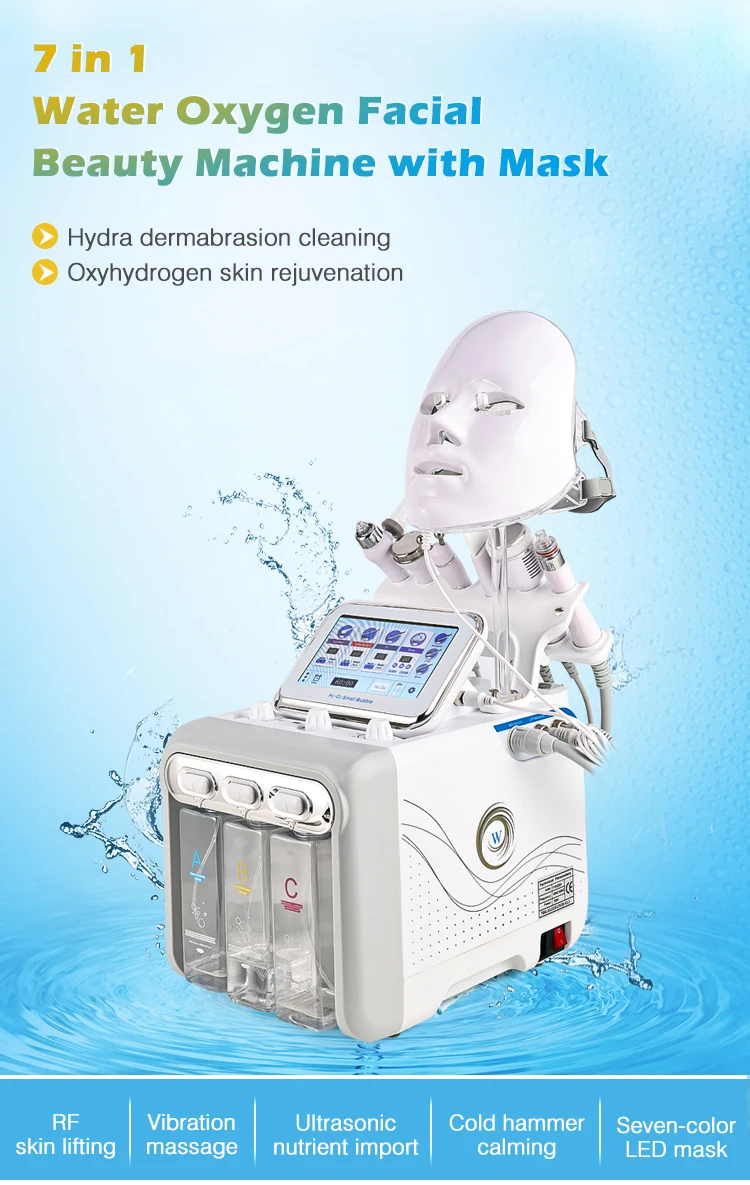 Larger Mechanical Pump 7 In 1 Hydro Jet Peeling H2o2 Hydra Dermabrasion Facial Machine 2023 ...