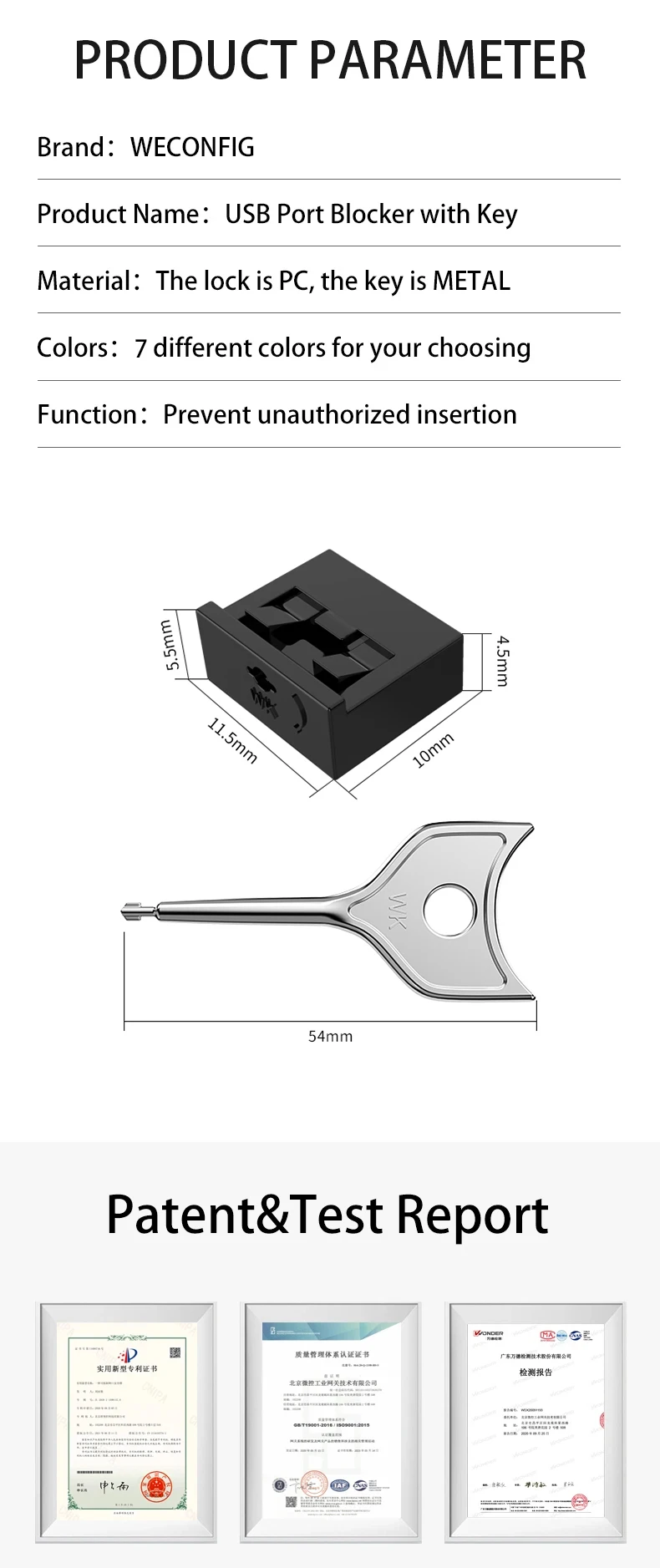 Usb Port Lock,Usb Port Blocker,Type A Usb Port Blockers With Key - Buy ...