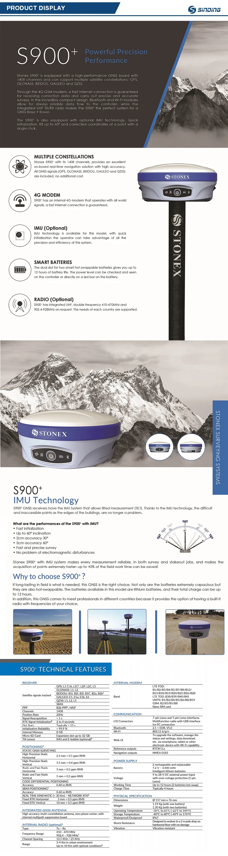 Stonex S9ii/s900 Gnss Rtk System Stonex S9 Stonex S9ii Trimble 990 ...