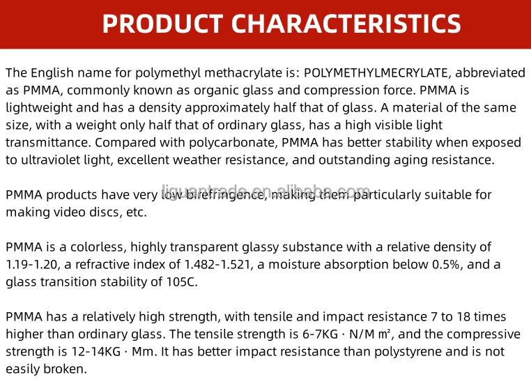 Pmma Particle Pmma Resin Pmma Pellets Granules 560f With Chemical ...