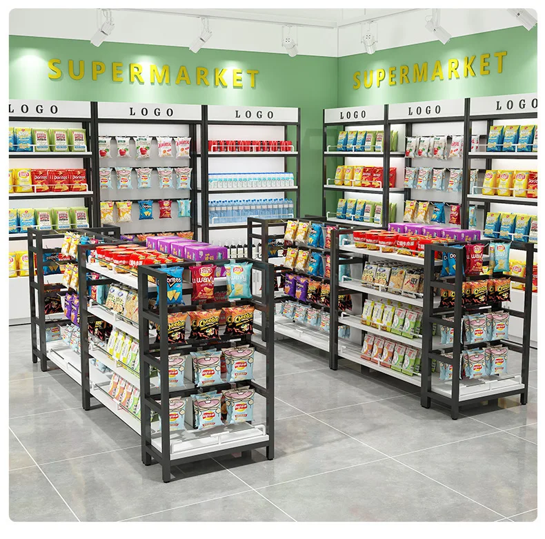 Miniso Style Wooden Supermarket Display Rack Gondola Display Stand ...