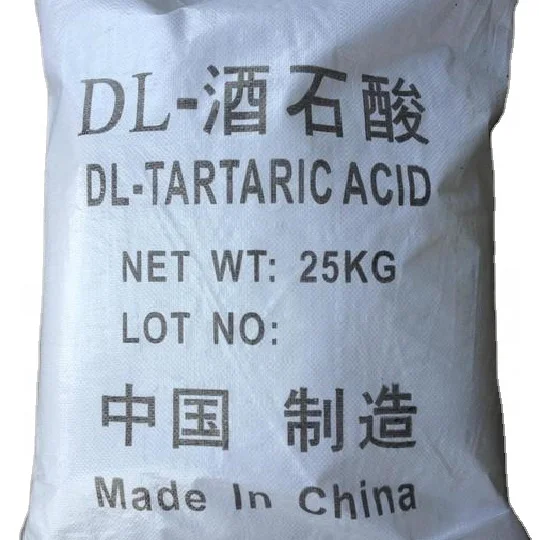 25kg/bag Dl-tartaric Acid Anhydrous Food Grade L-tartaric Acid Powder ...