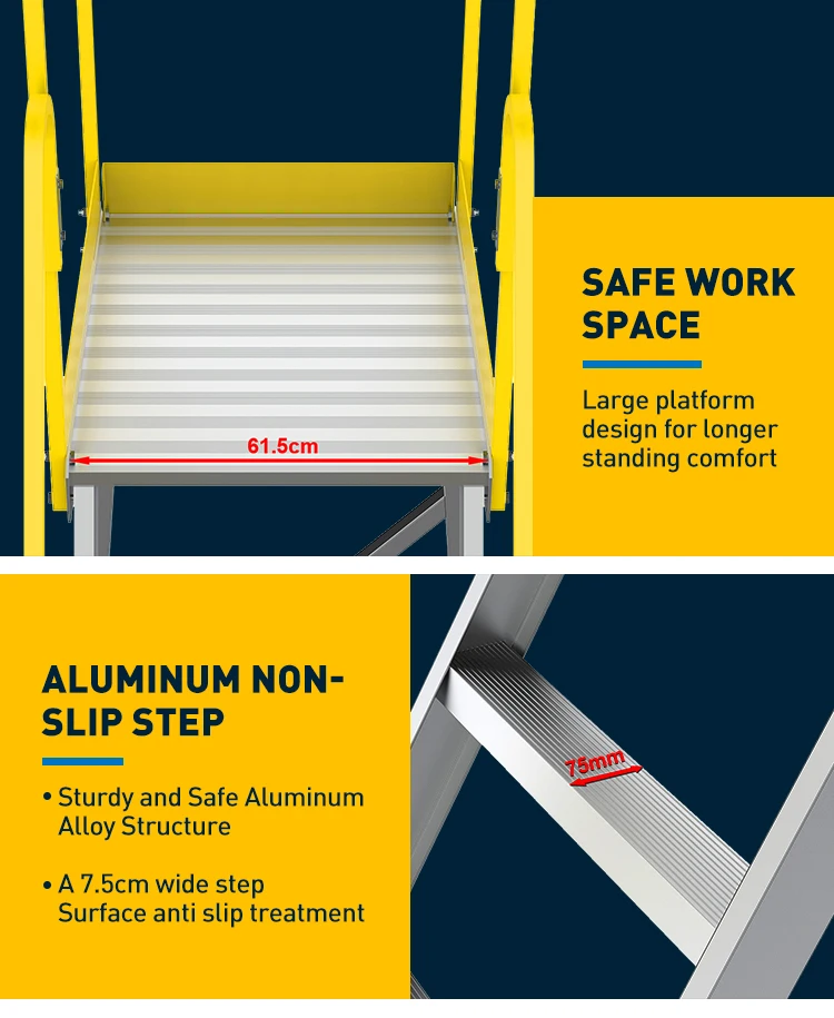 Factory Custom Industrial Ladder Aluminum Work Platform In The High ...