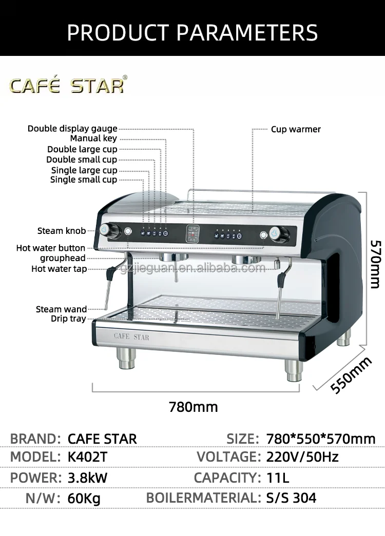 Commercial Double Head Coffee Machine K402t - Buy Double Head Coffee ...