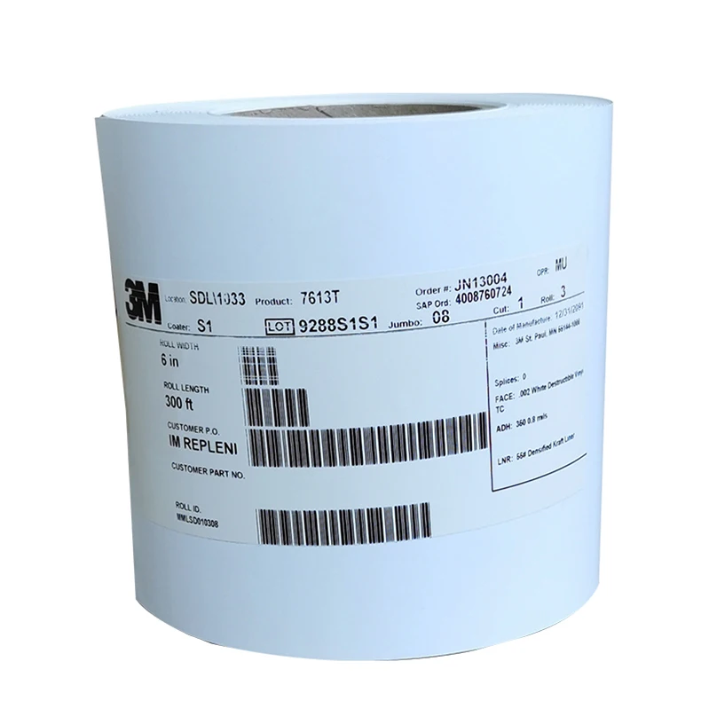 3M 7613T Tamper Evident Label Material White Destructible Vinyl ...