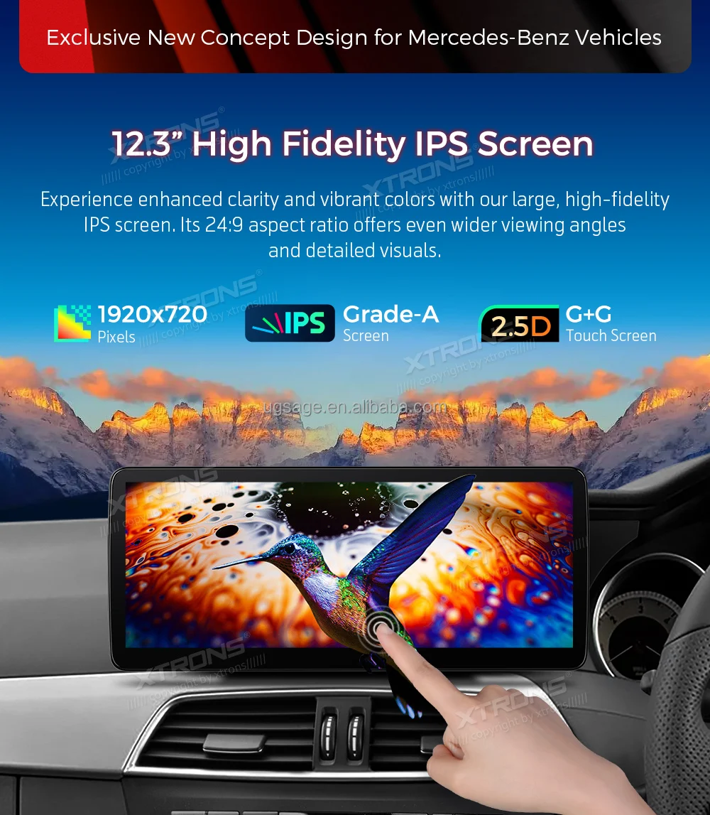 XTRONS 12.3" Android 13 Octa Core Radio for Mercedes Benz C Class W204