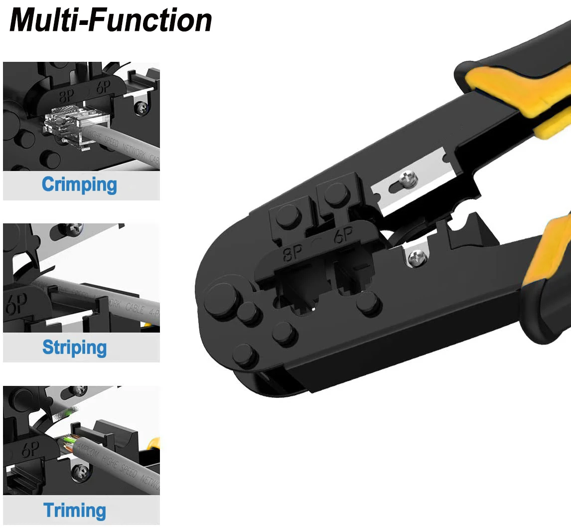 EZ Cat5e/6/7 Ethernet Cut Wire Cable Stripper Plier Tool