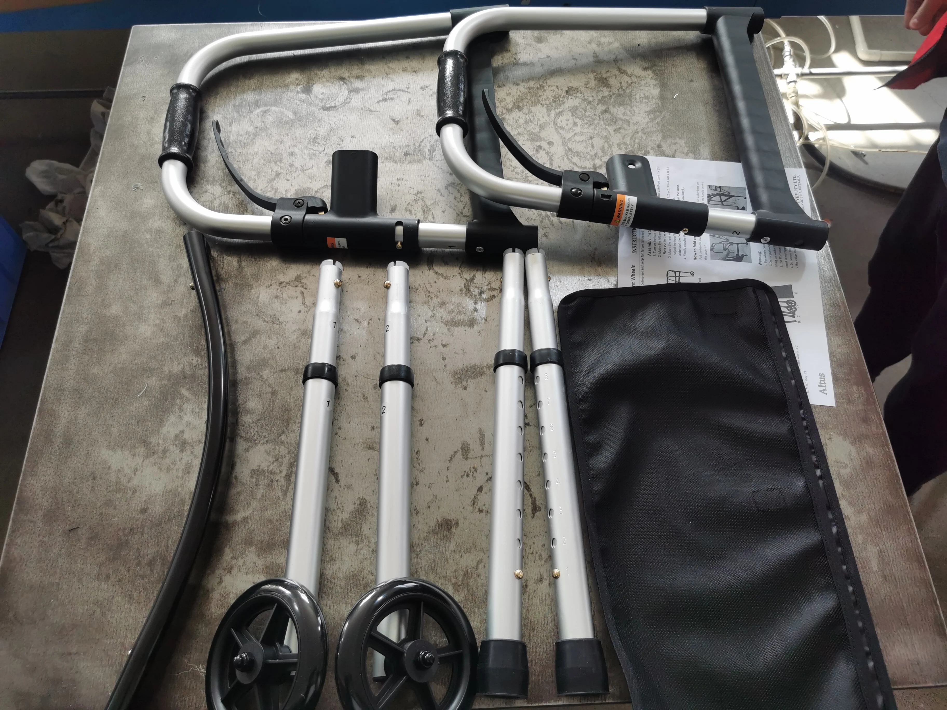Adjustable Folding Canes Magnetic Therapy Stool Walker Rollator Frosted ...